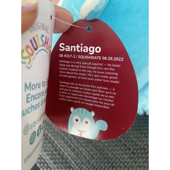Squishmallows | Toys | Squishmallow 8 Santiago The Squirrel Letter T ...